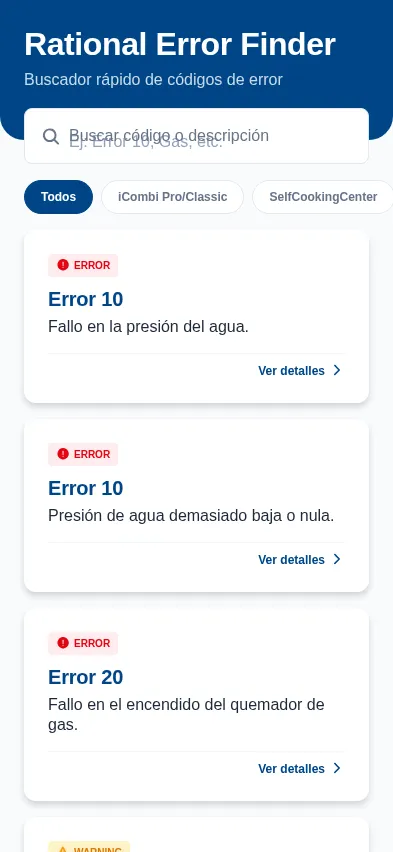 Rational Oven Error Finder