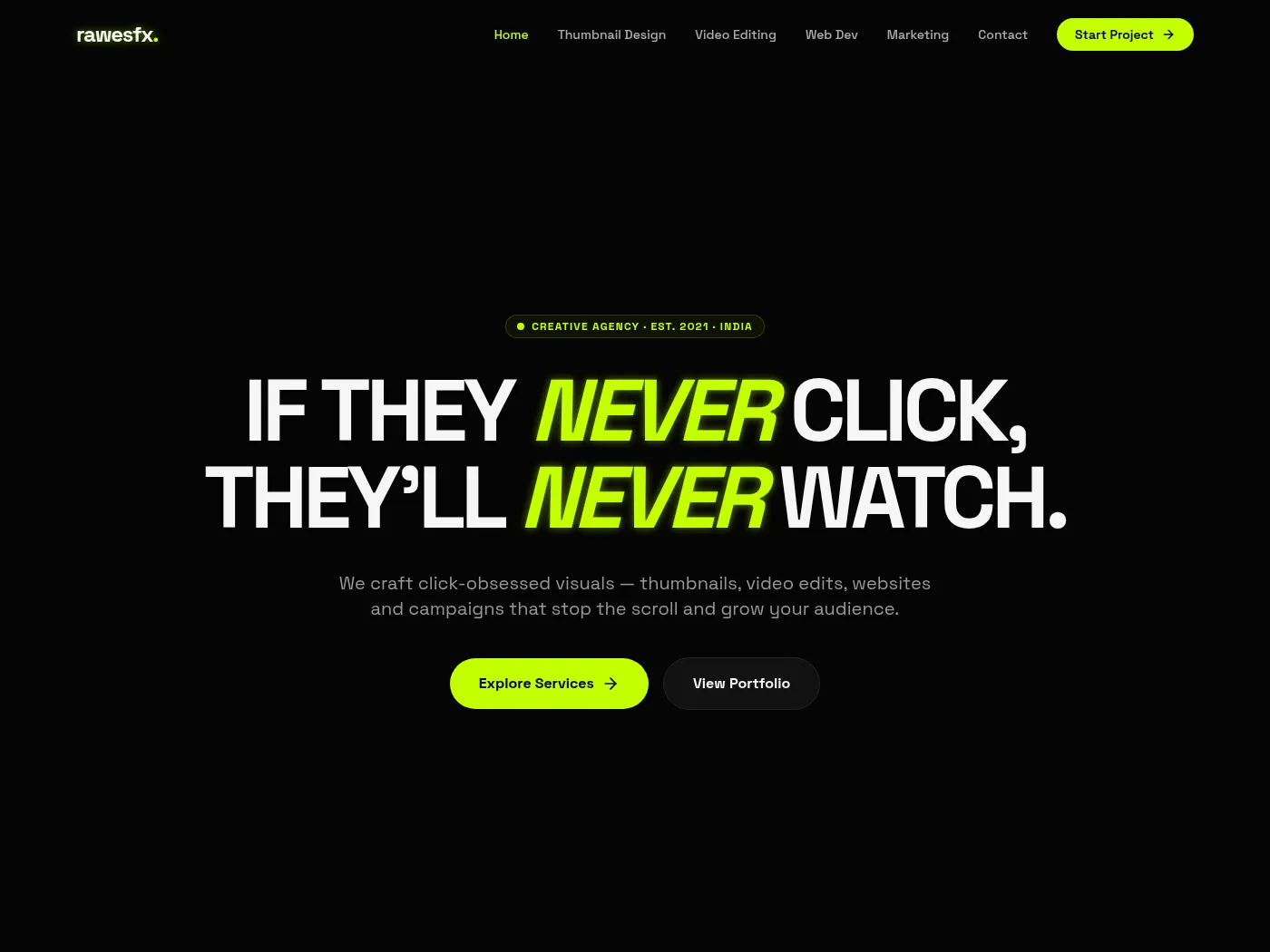 Rawesfx Digital Agency Site