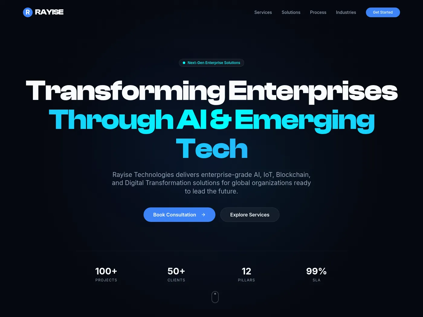 Rayise Enterprise Landing