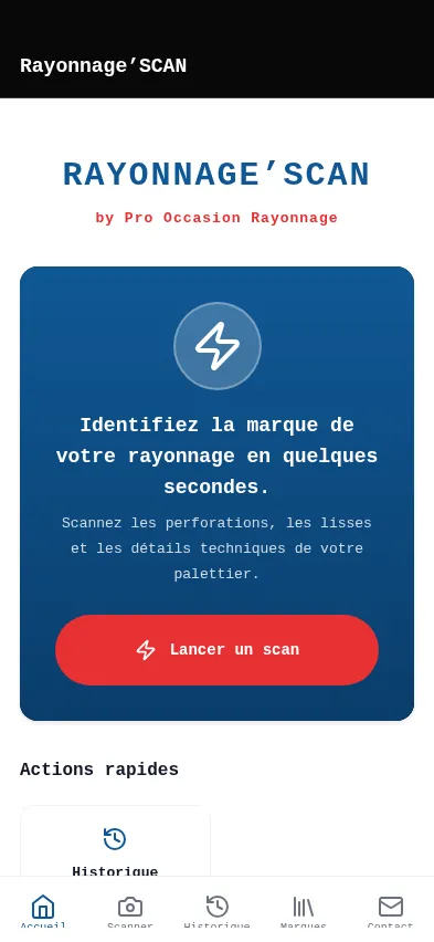 Rayonnage’SCAN Pro App