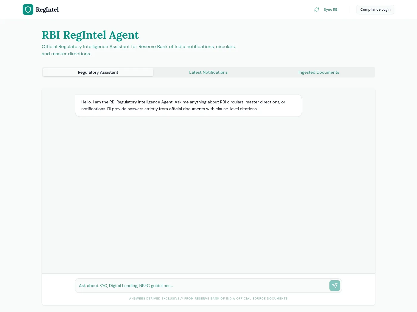 RBI RegIntel Agent