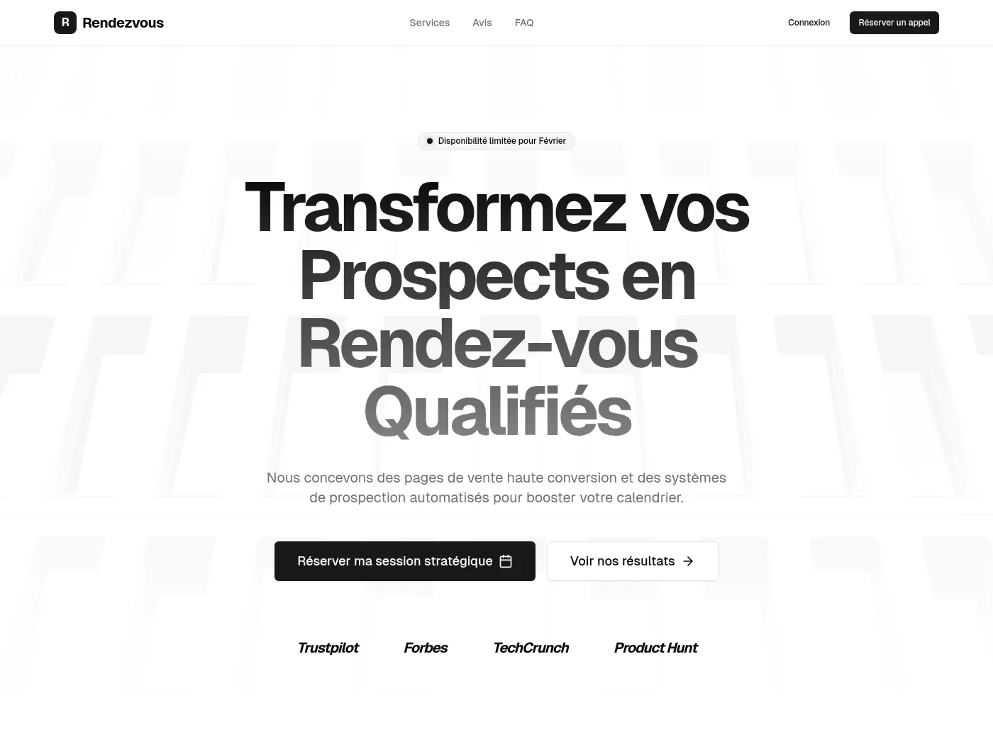 Rendezvous Landing Page