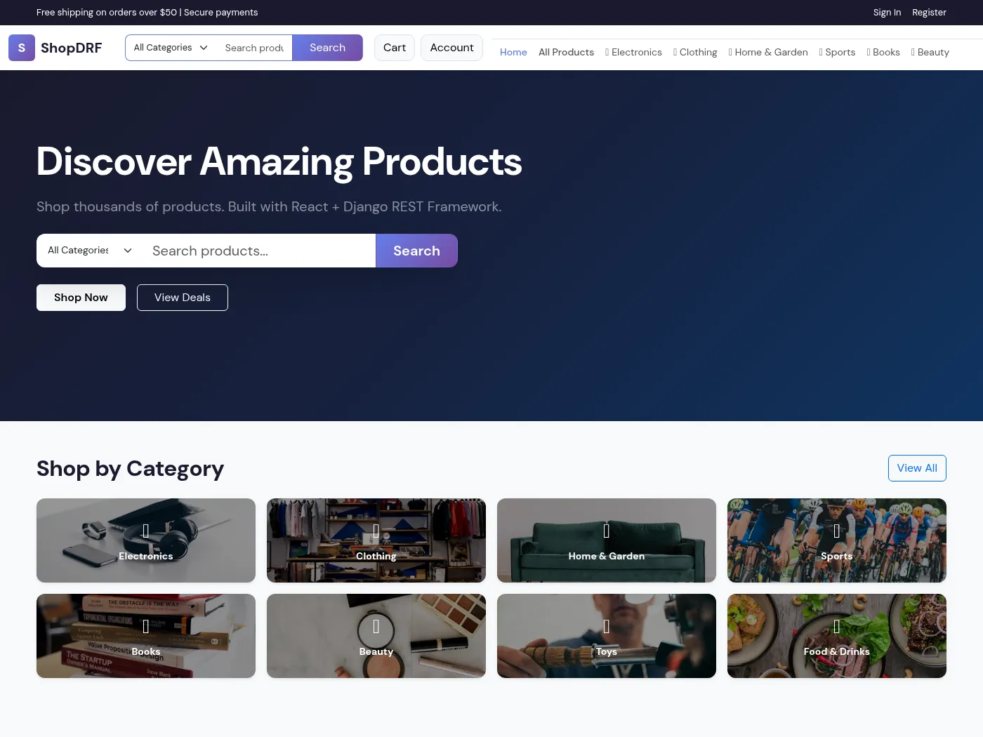 React Django Shop