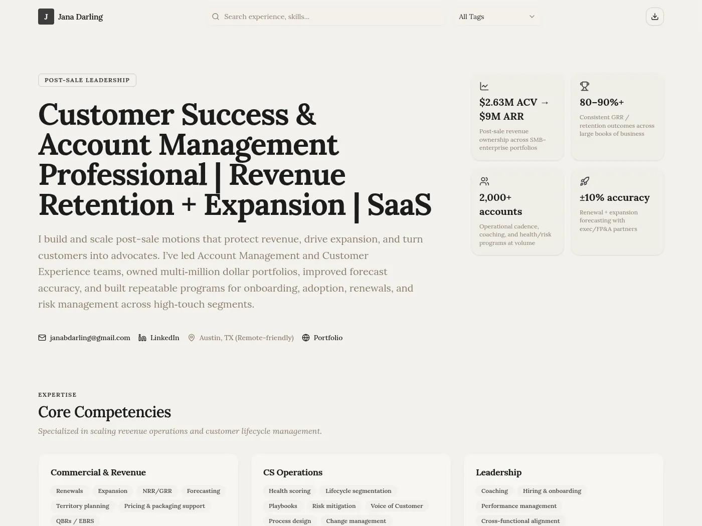 React Portfolio Resume Page