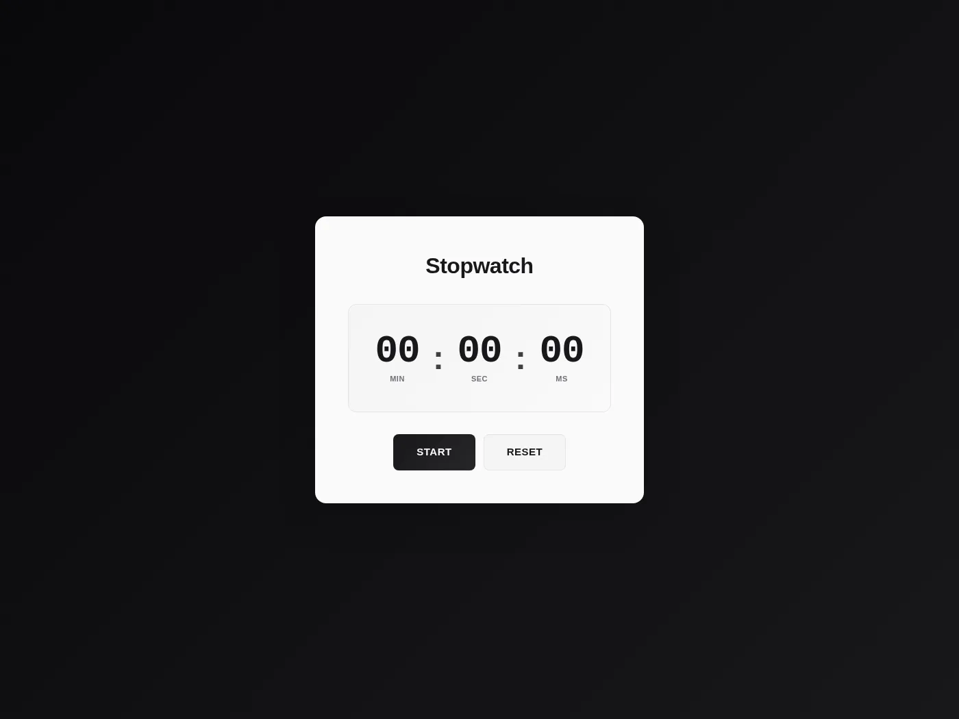 React Stopwatch Widget
