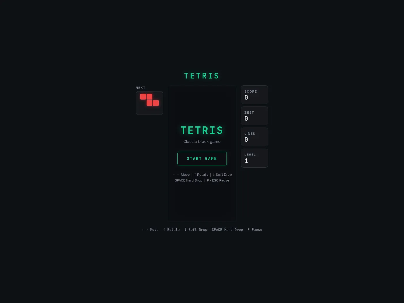 React Tetris Game