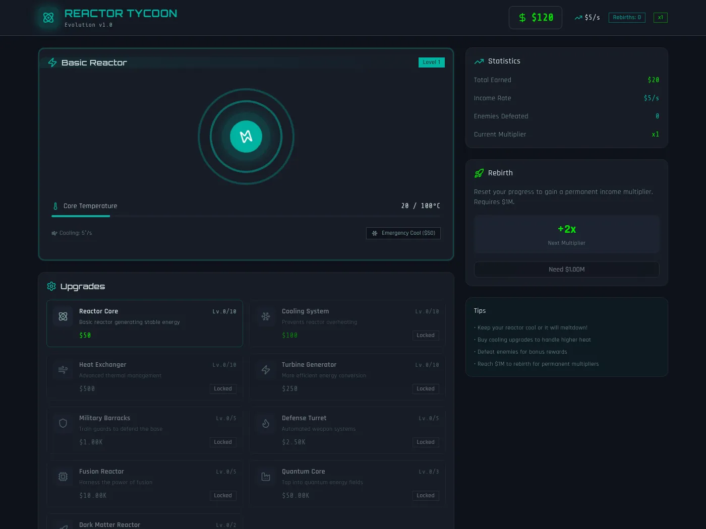 Reactor Tycoon Evolution