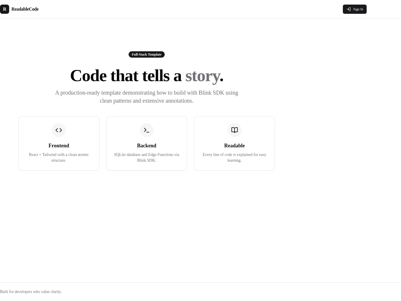 Readable Code Web Template