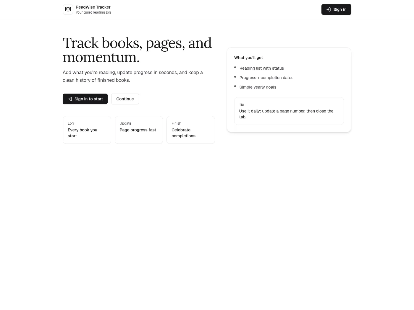 ReadWise Tracker