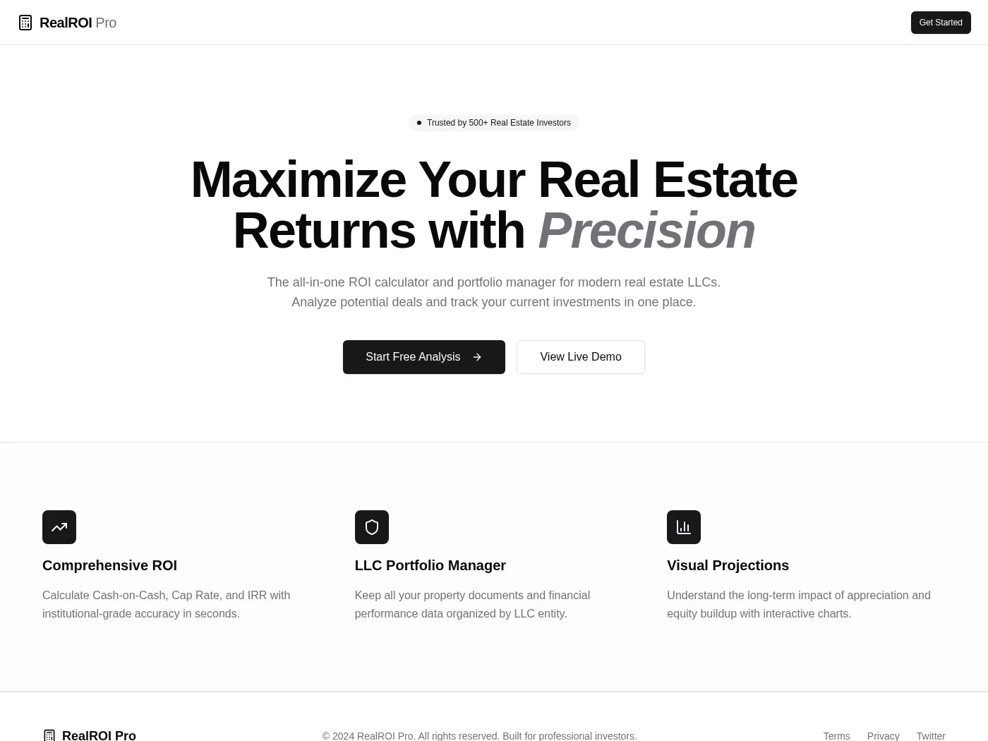 Real Estate ROI Pro