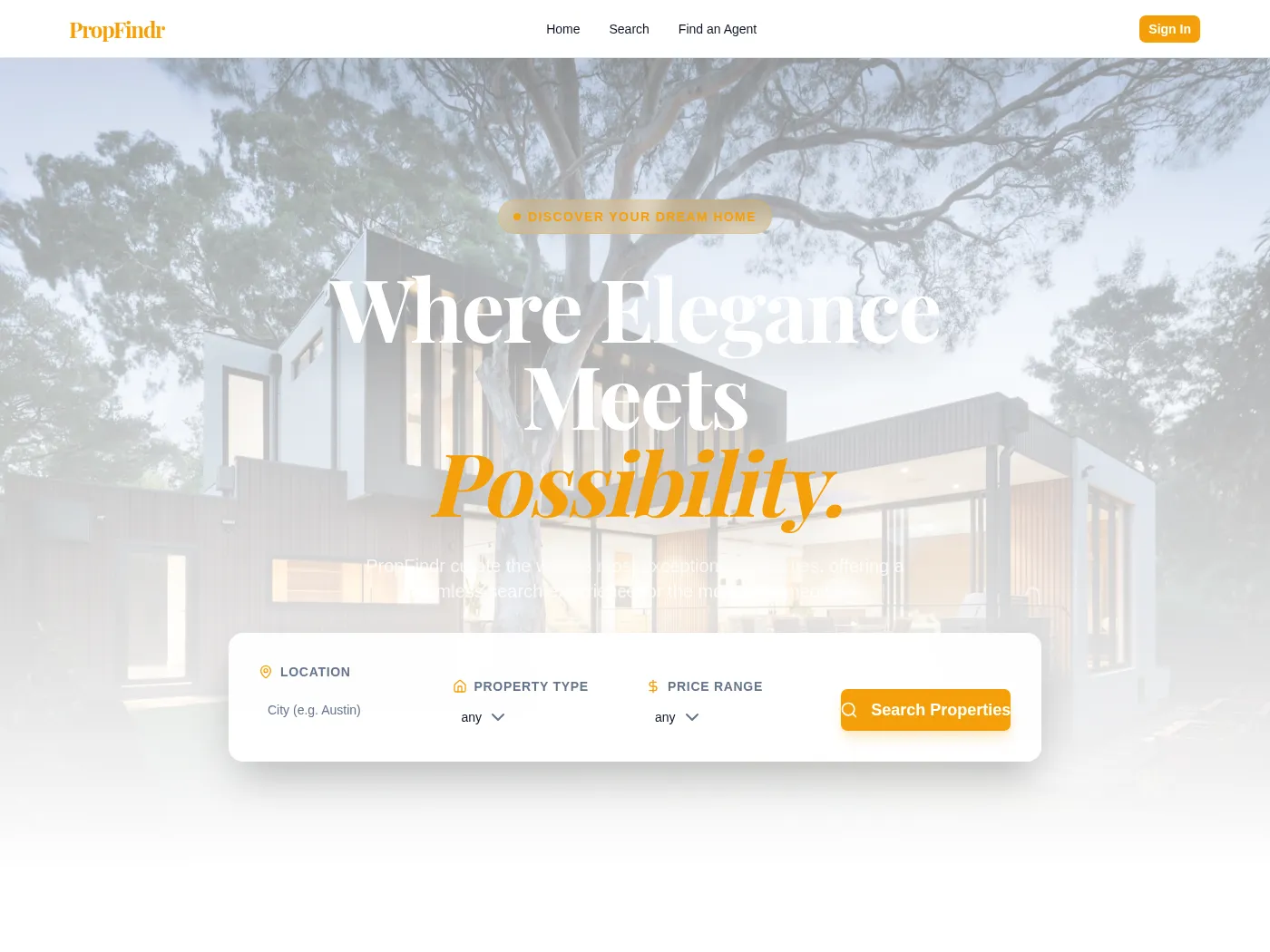 PropFindr Real Estate Site