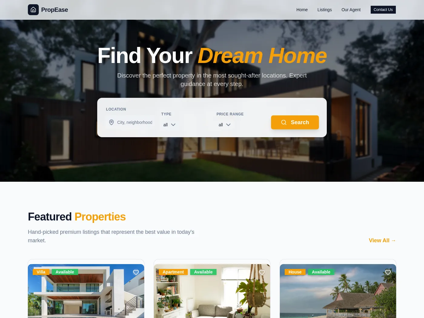 PropEase Realty Portal