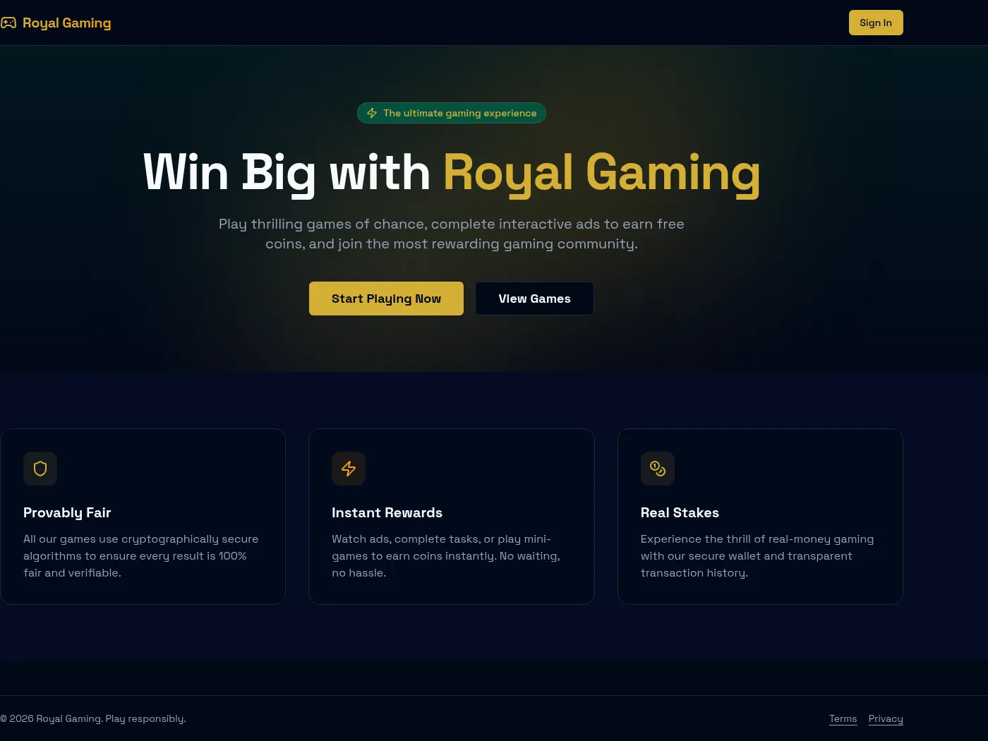 Real Money Gaming Hub