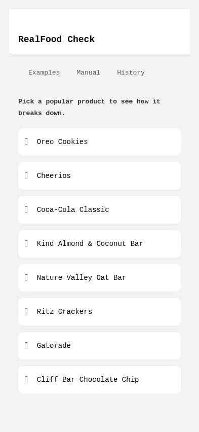 RealFood Check