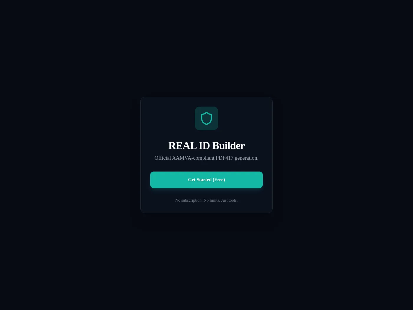 Real ID Barcode Builder