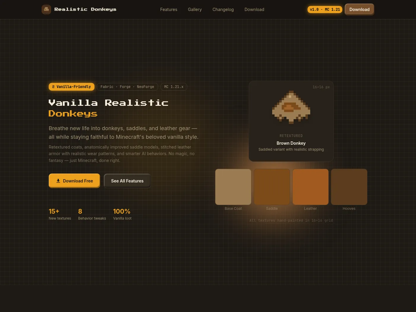 Vanilla Realistic Donkeys