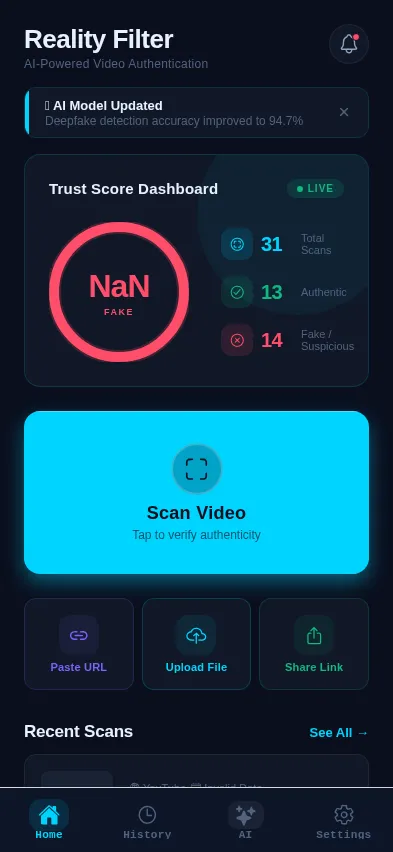 Reality Filter App