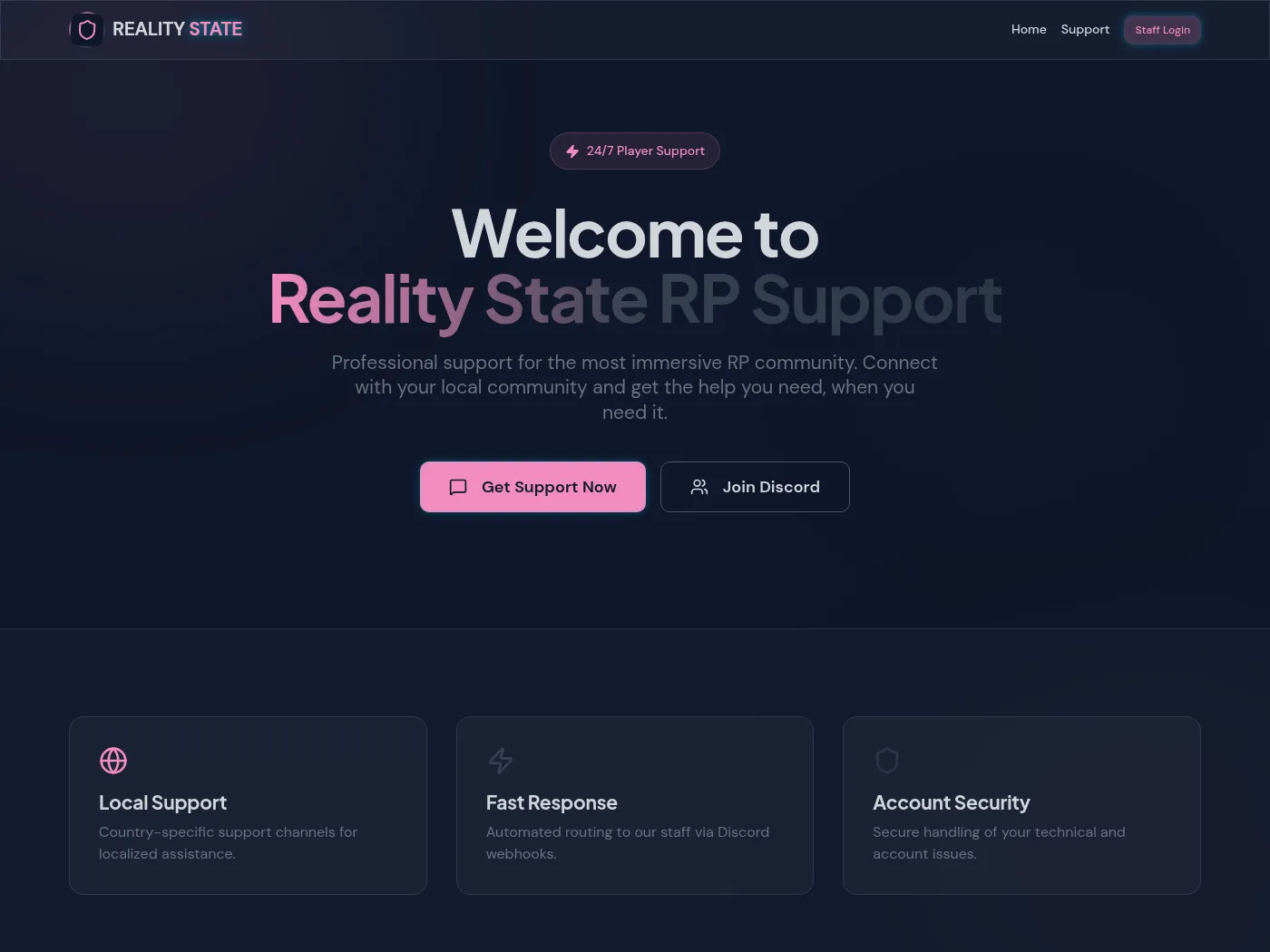 Reality State RP Support