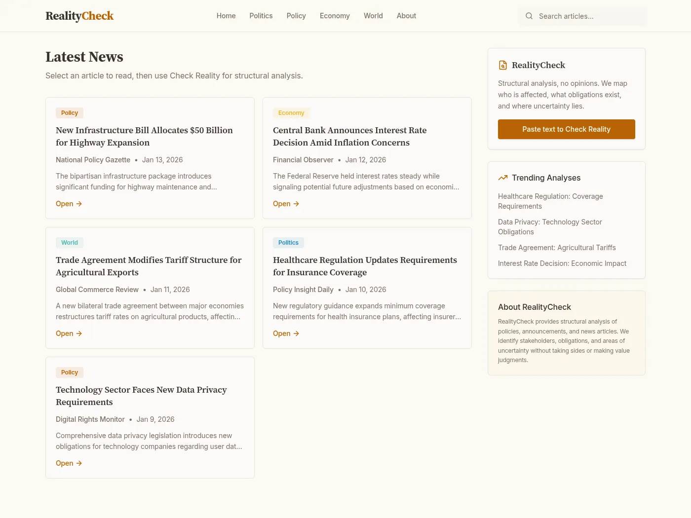 RealityCheck News Analyzer
