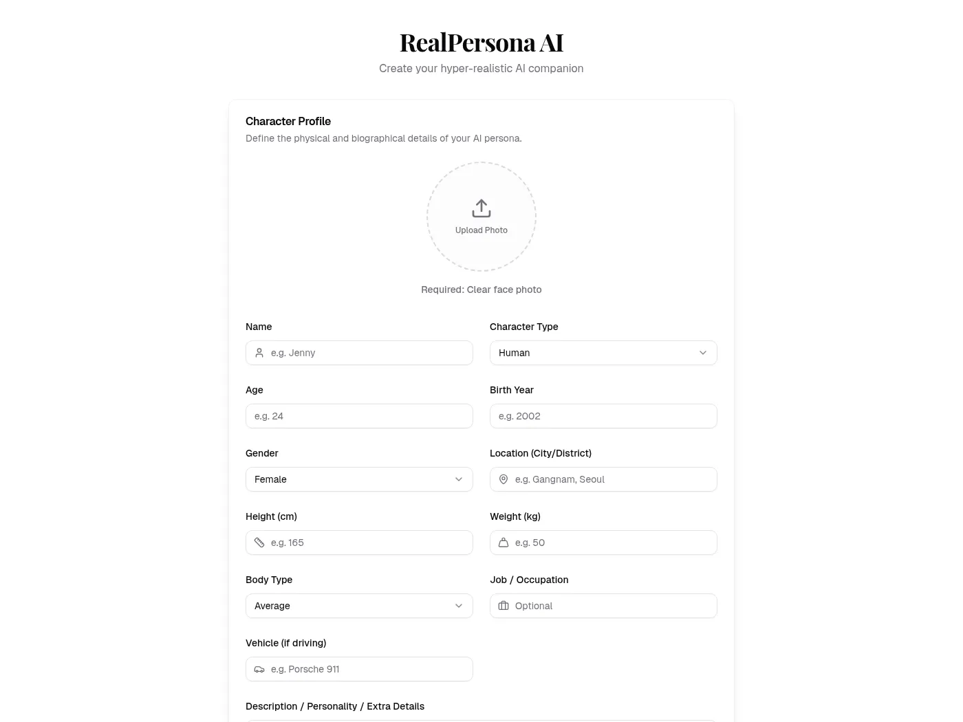 RealPersona AI Chat
