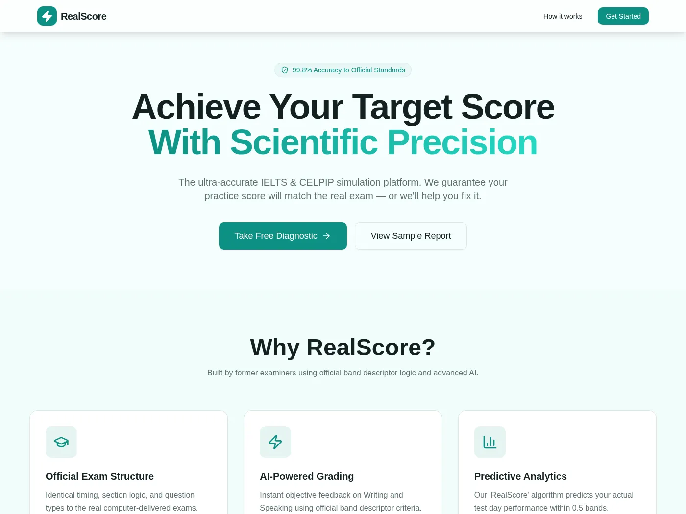 RealScore Exam Simulator