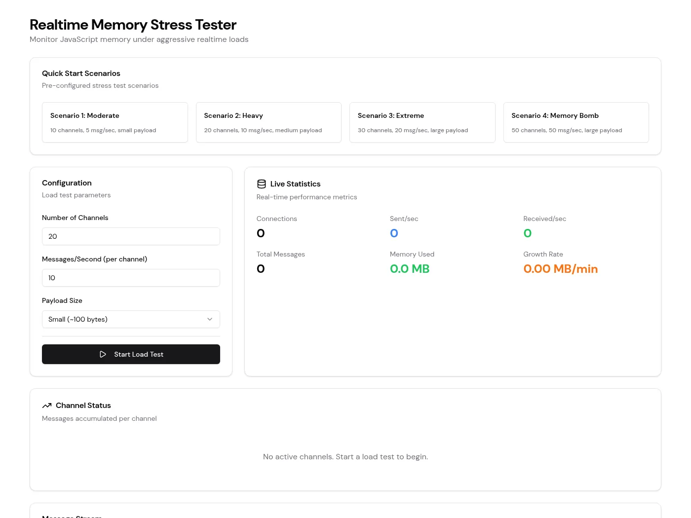 Realtime Memory Stress Tester