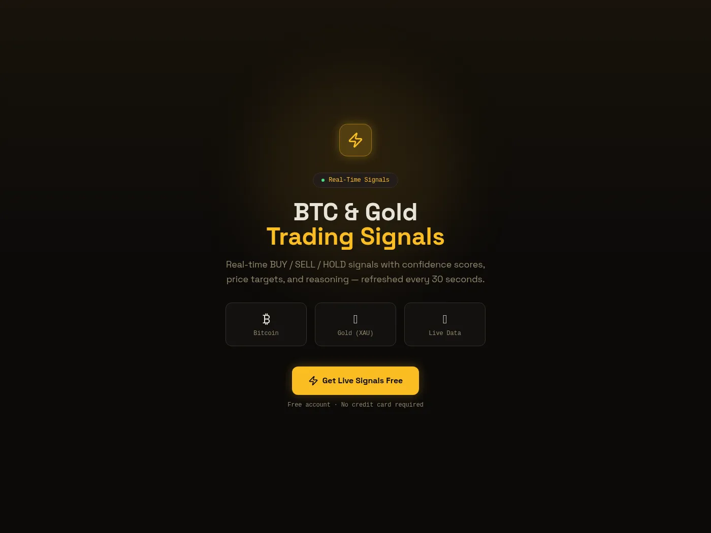 RealTime Gold & BTC Signals