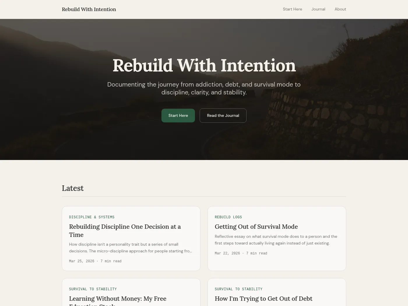 Rebuild With Intention