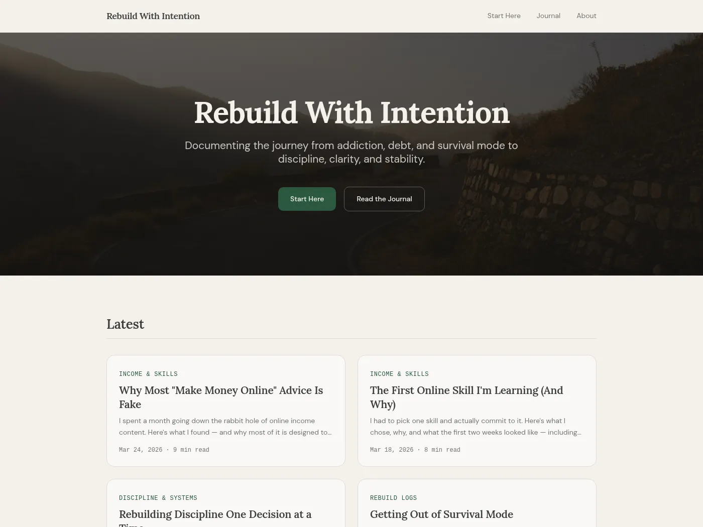 Rebuild With Intention