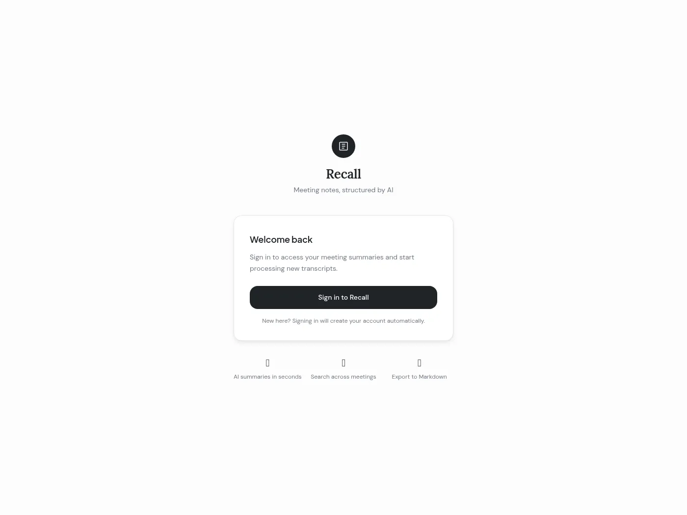 Recall Notes App