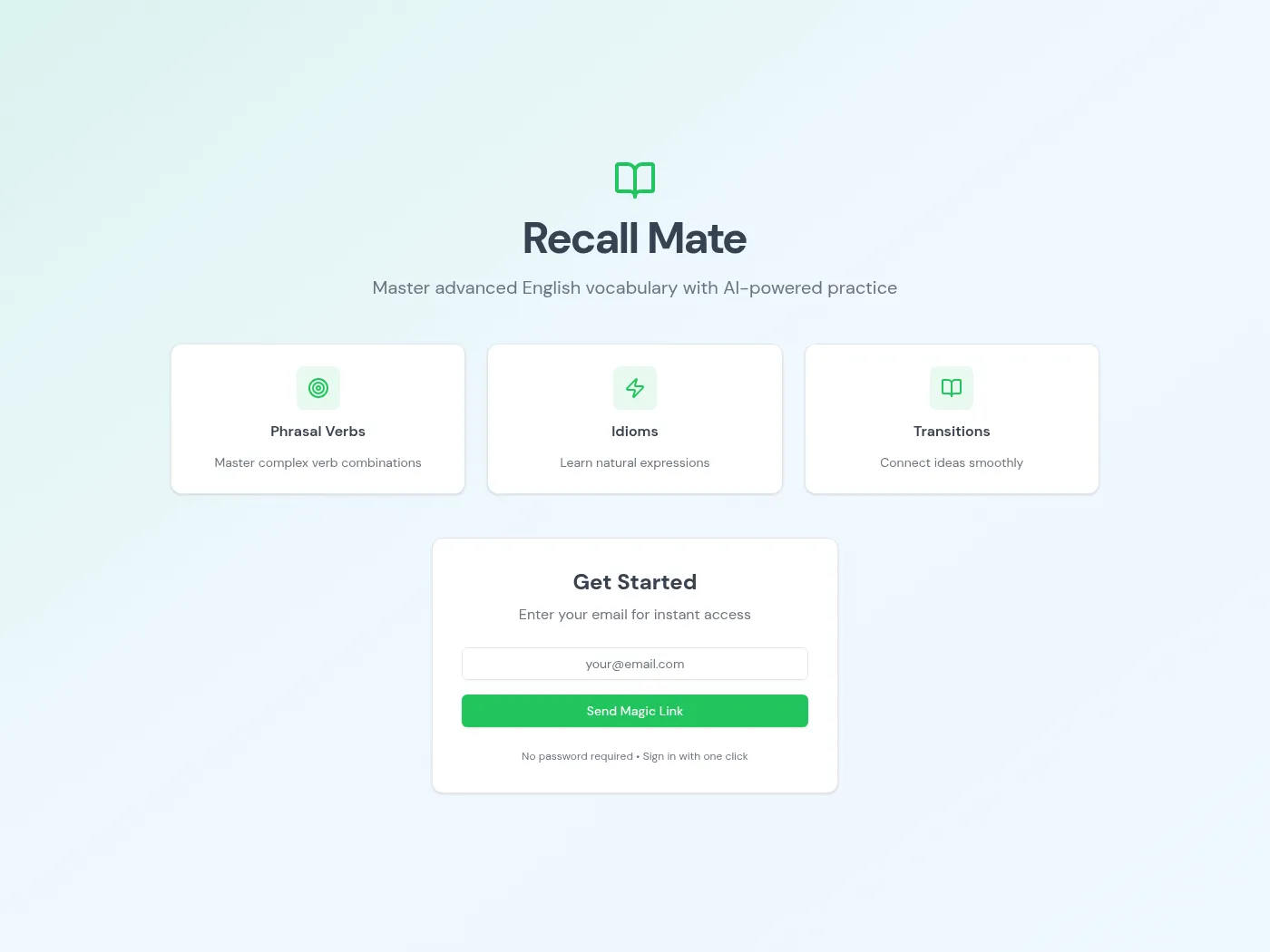 Recall Mate: AI Vocabulary Practice Platform