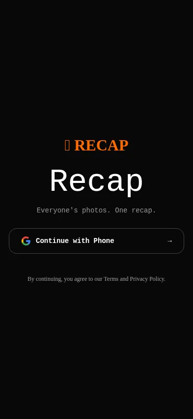 Recap Social Events App