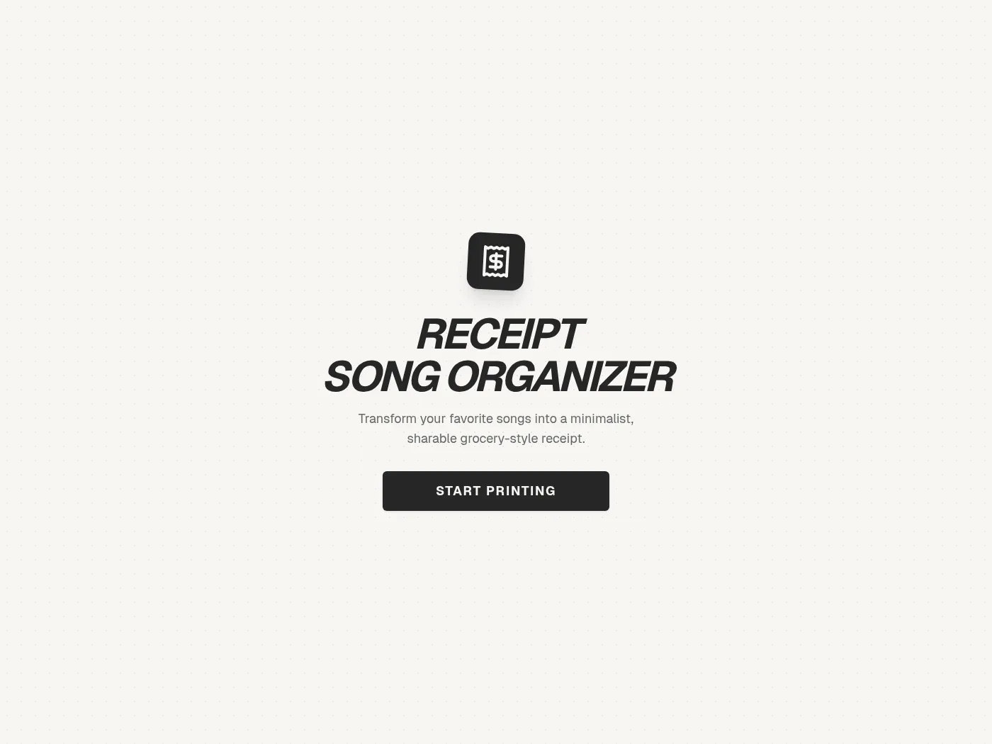 Receipt Song Organizer
