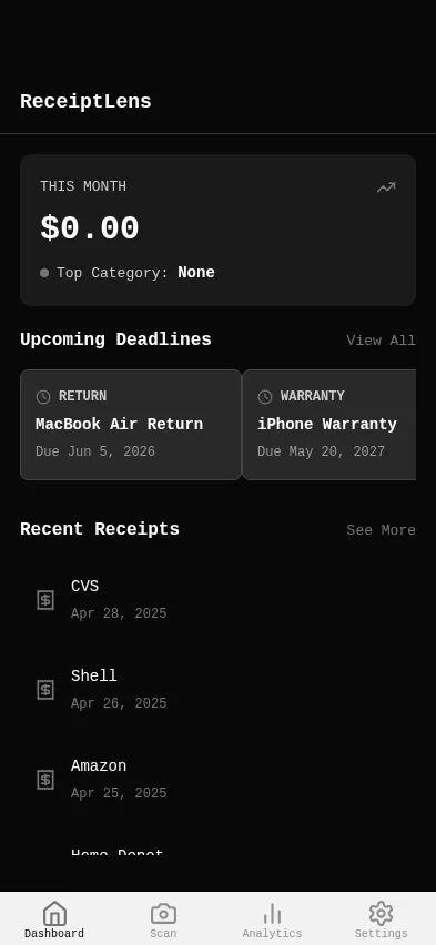 ReceiptLens AI Scanner