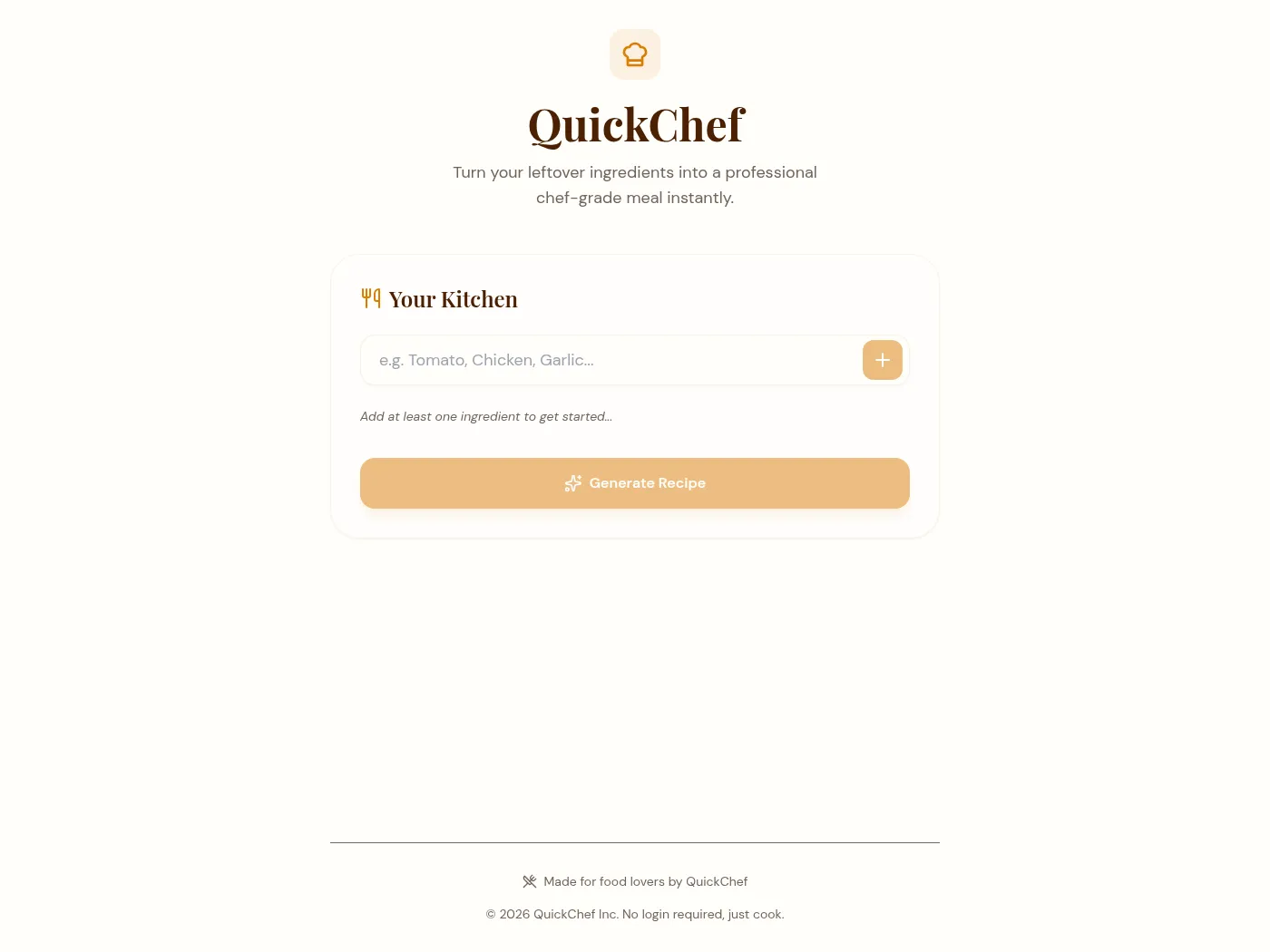 QuickChef App