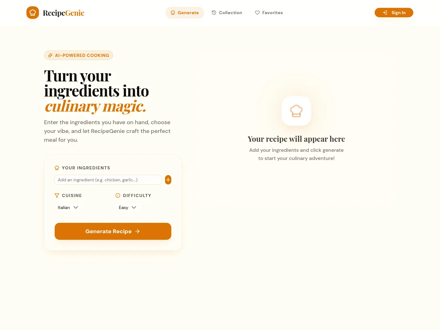 RecipeGenie App