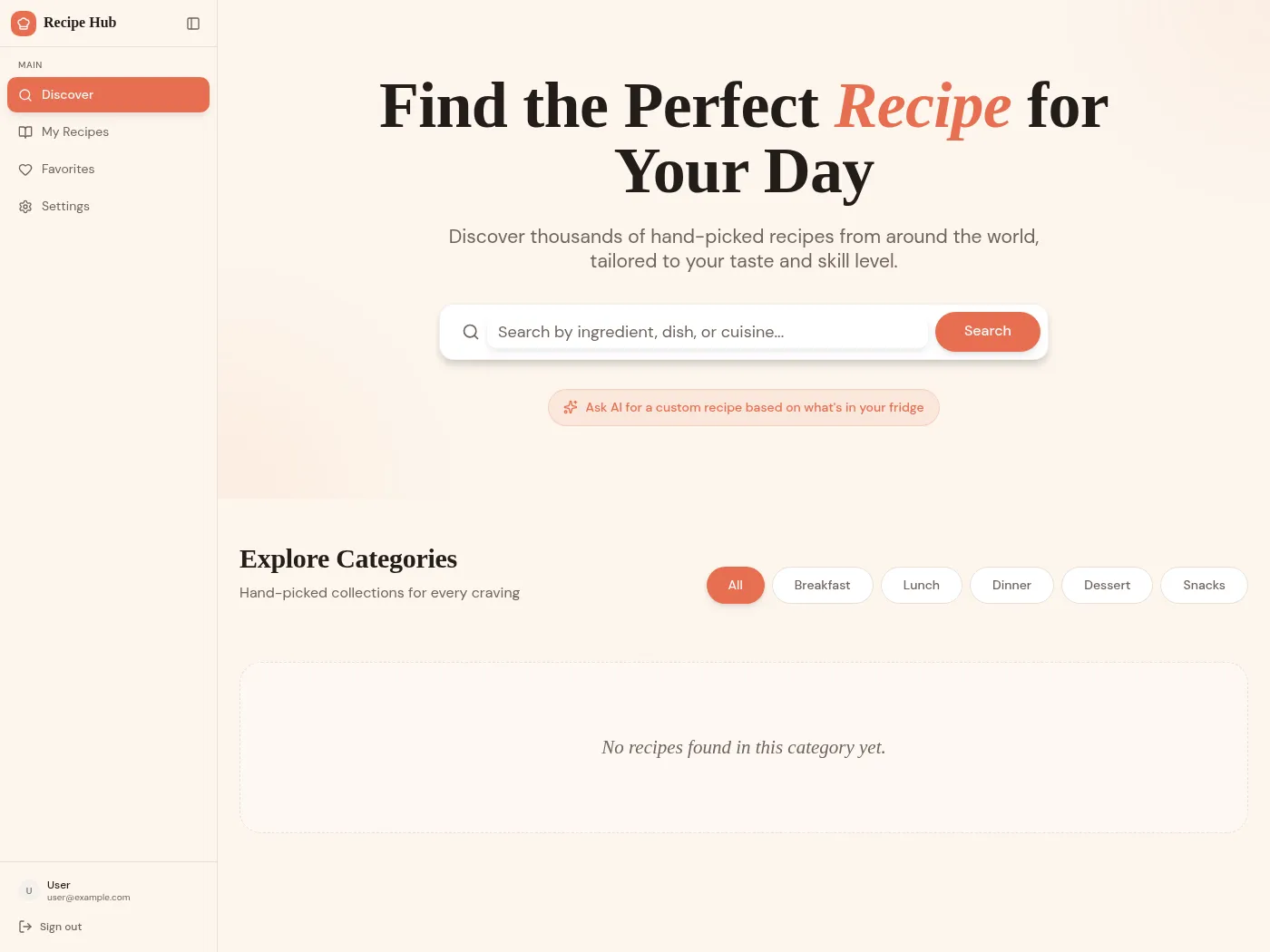 Recipe Helper Hub
