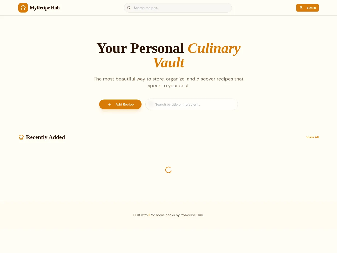 MyRecipe Hub