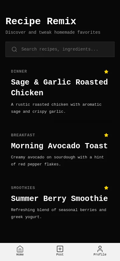 Recipe Remix App