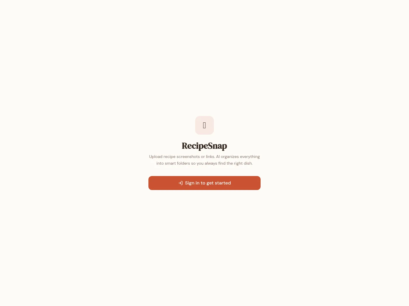 RecipeSnap Organizer