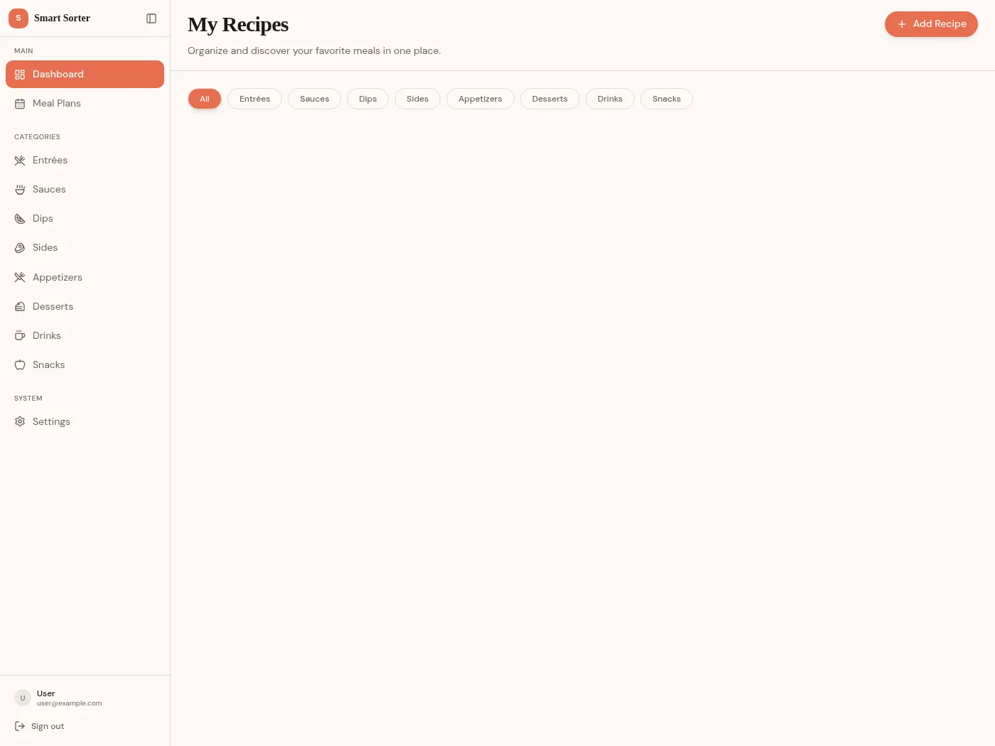 Smart Recipe Sorter
