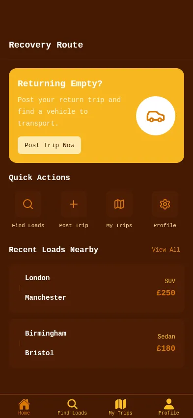 Recovery Route Finder