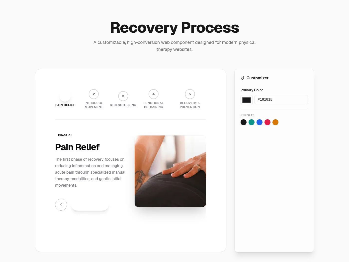 Recovery Steps Component