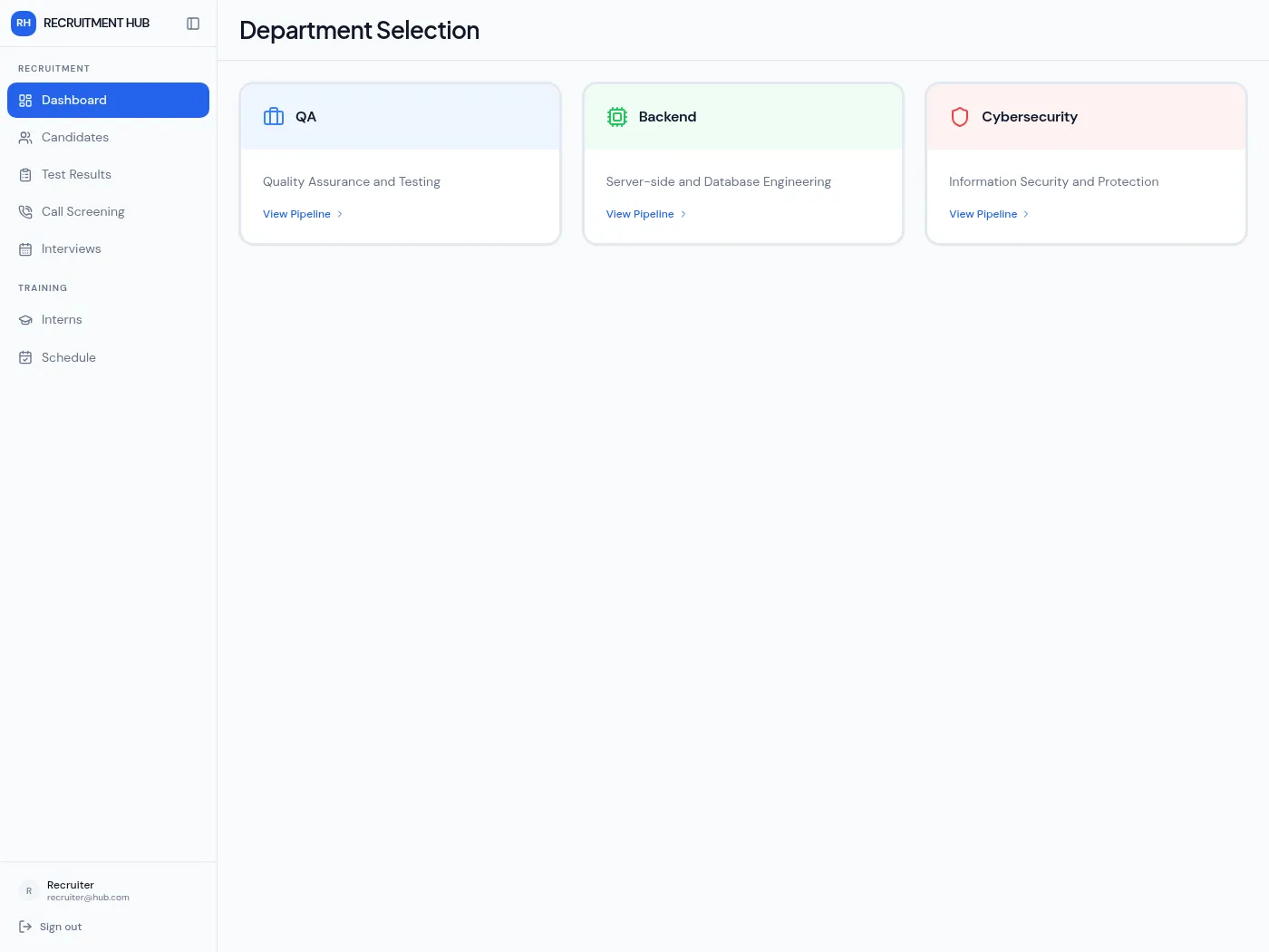 Recruitment Workflow Hub