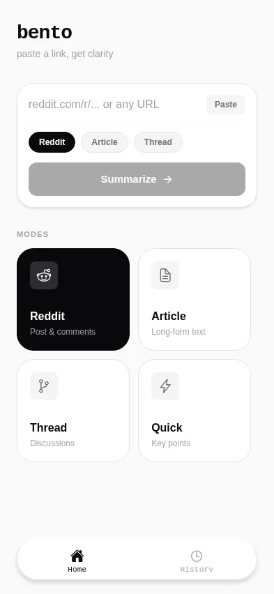 Reddit Bento Summarizer