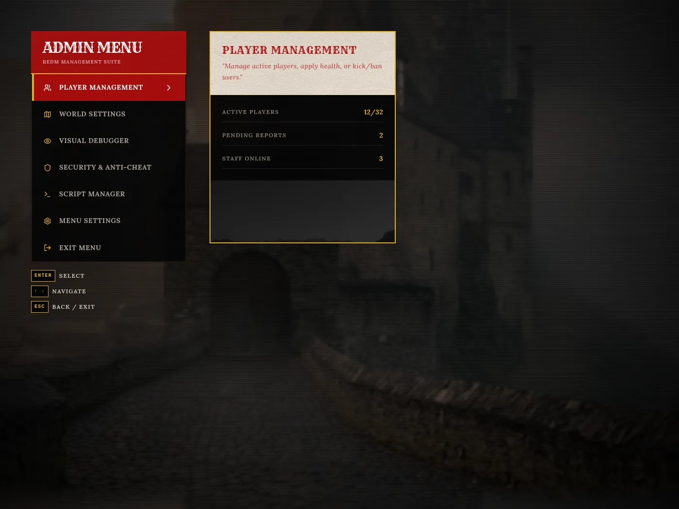 RedM Script Admin UI