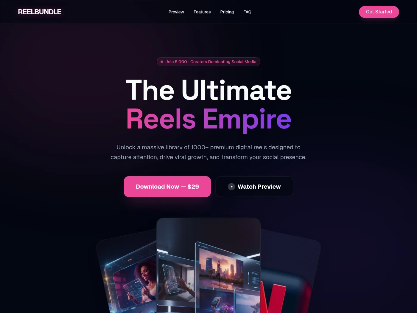 Reel Bundle Landing Page