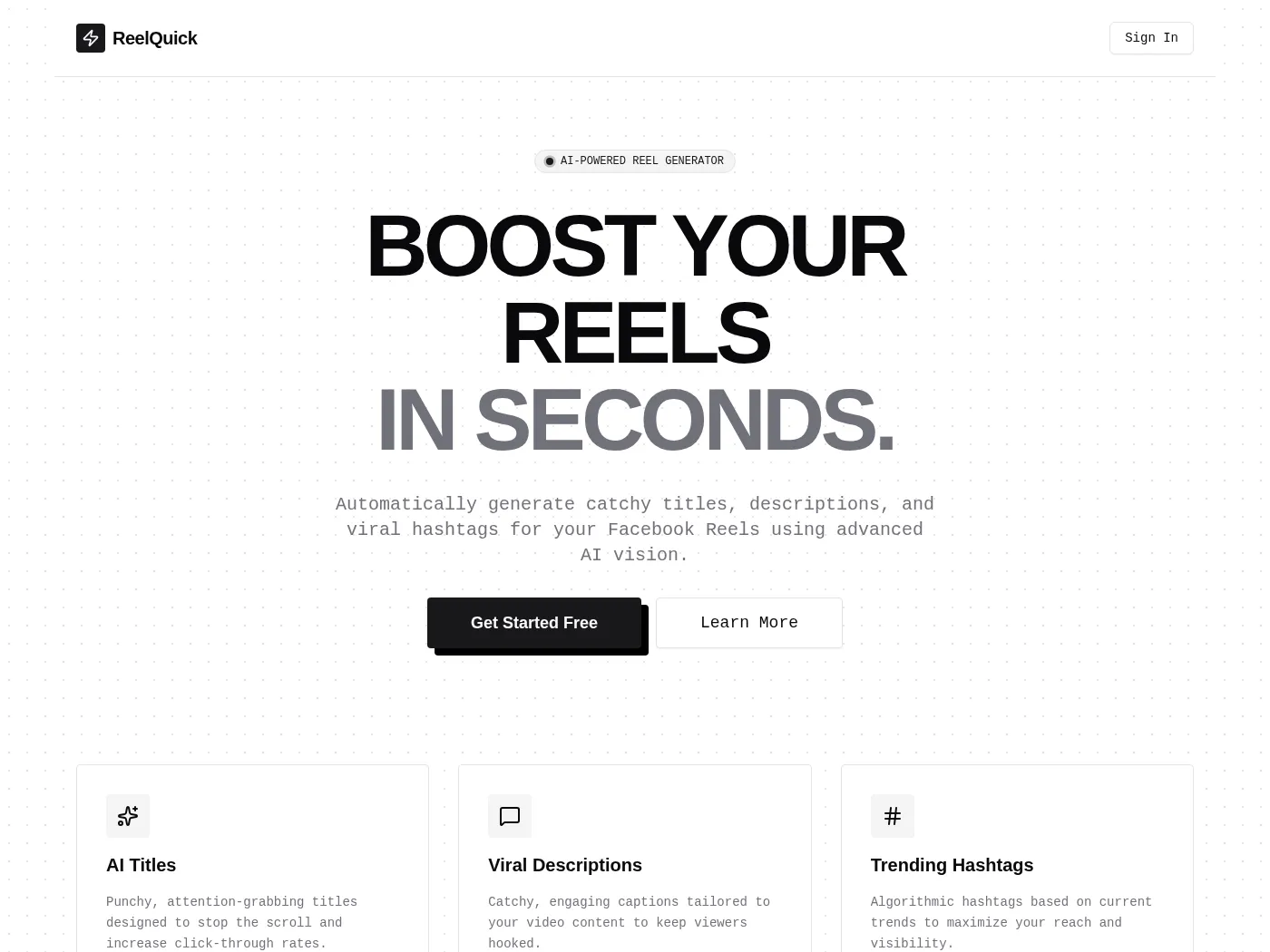 ReelQuick Hashtag Generator