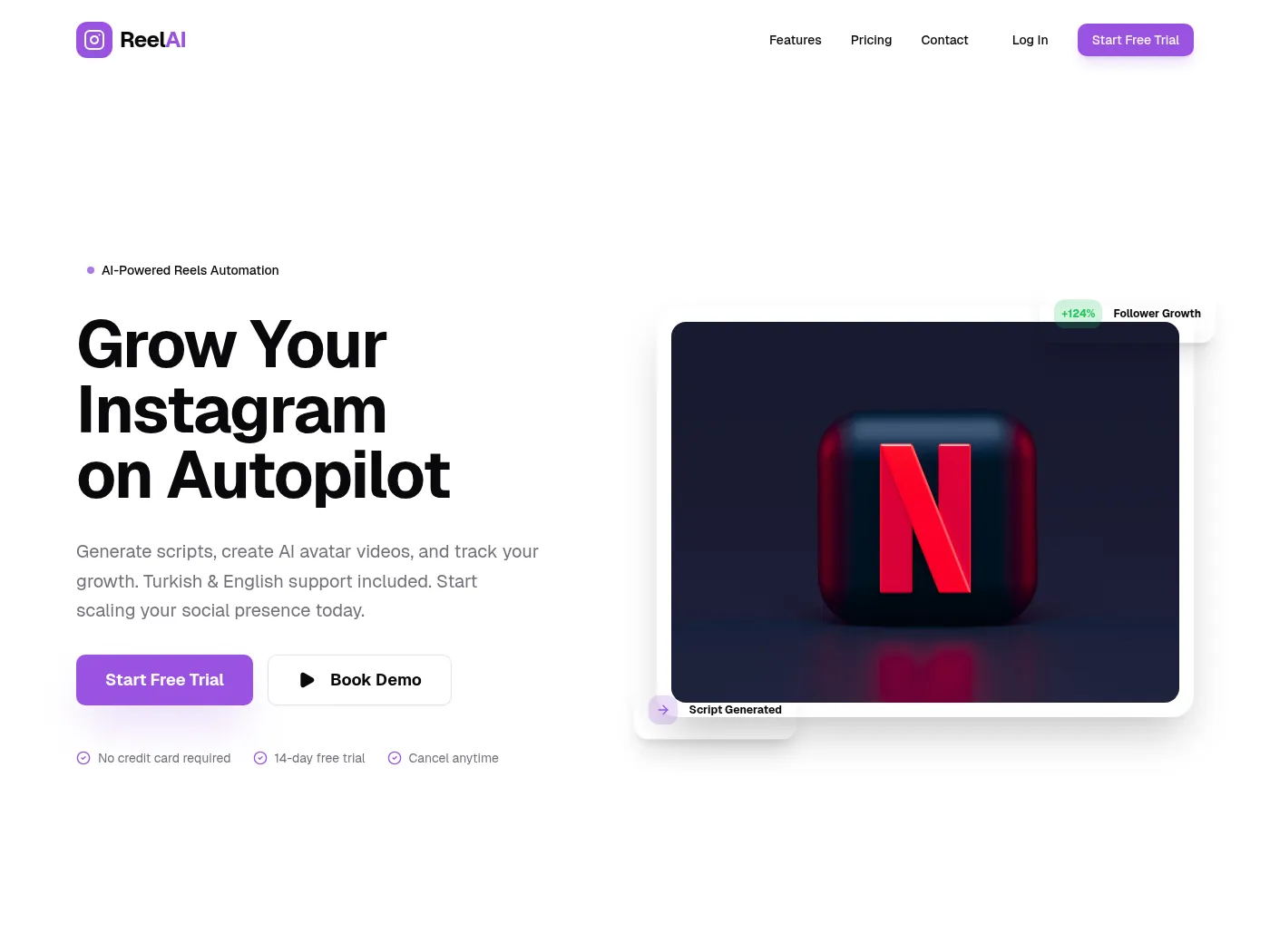 ReelAI Landing Page