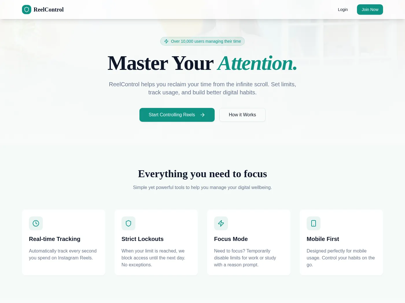 ReelControl — Screen Time Manager
